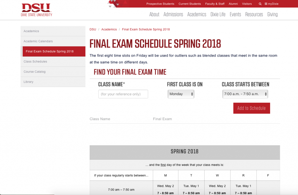 Spring final exam schedules change – Sun News Daily